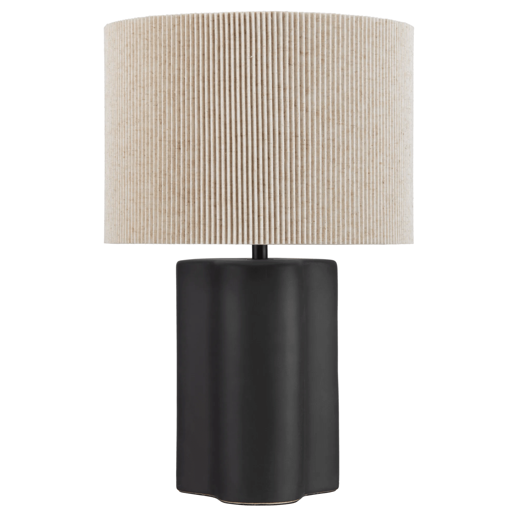 Lampe noire avec abat-jour texturé – Bouclair