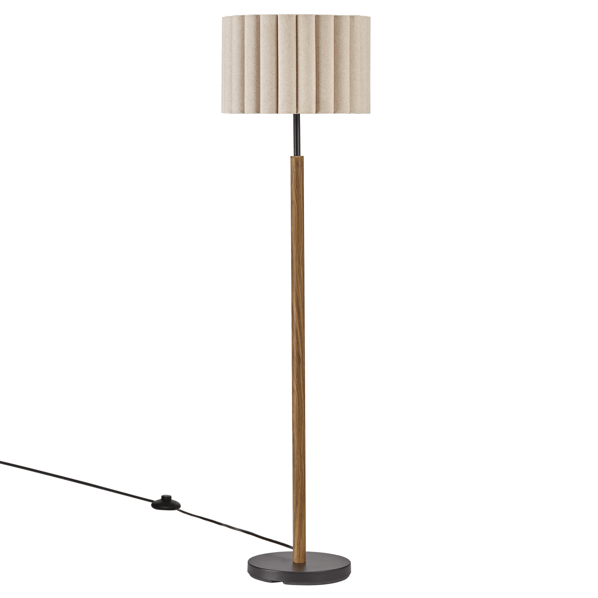 Wooden Floor Lamp with Pleated Shade – Bouclair