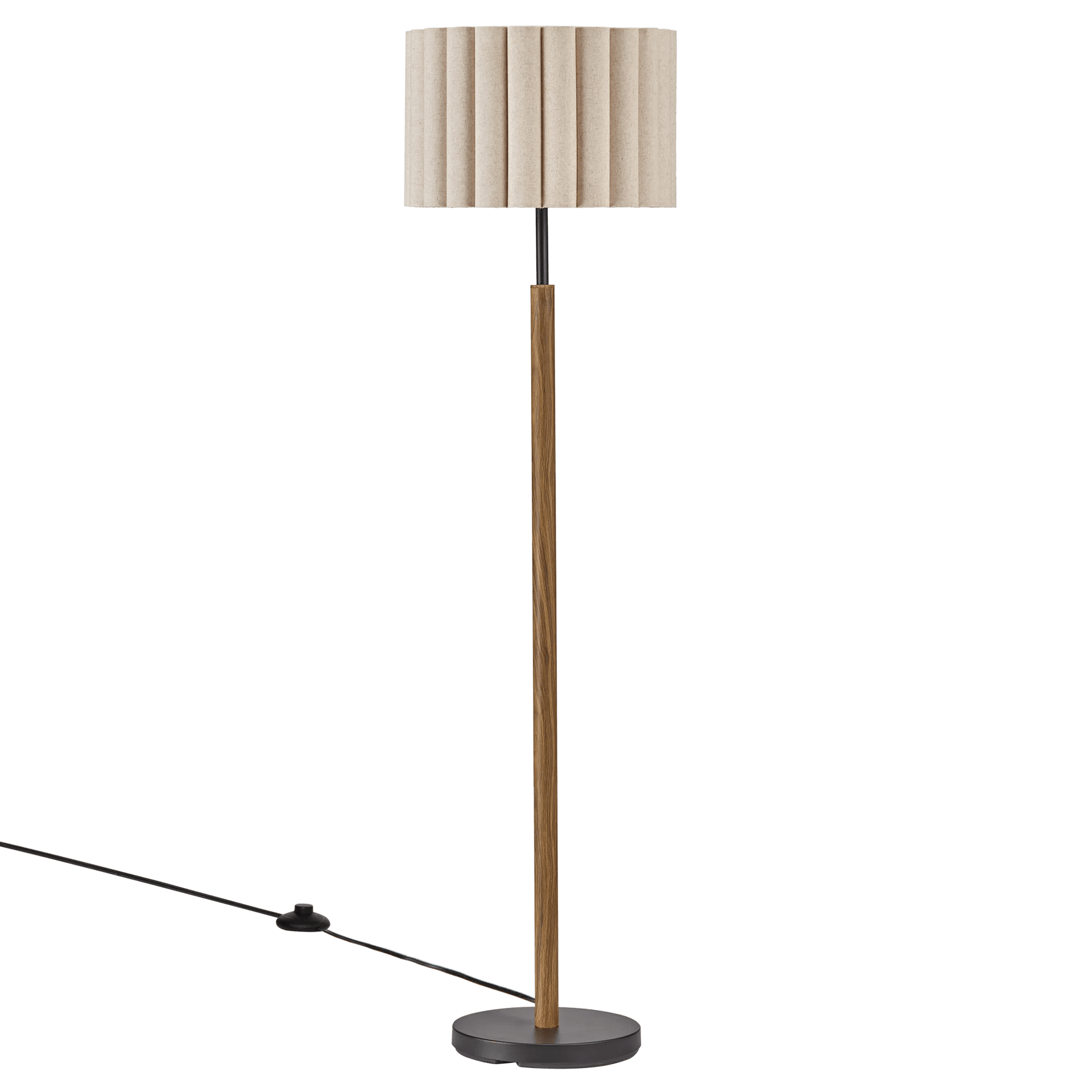 Wooden Floor Lamp with Pleated Shade – Bouclair