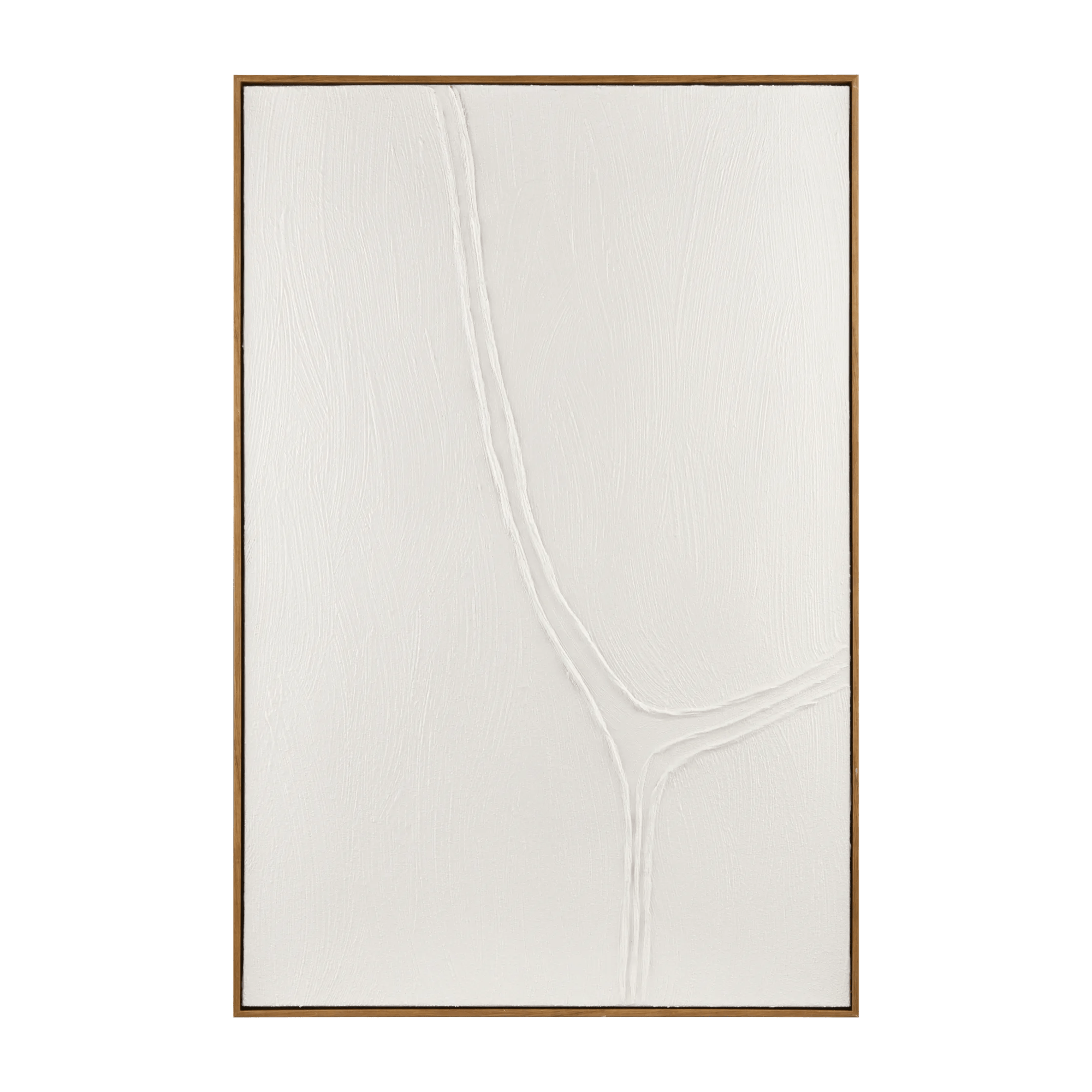 Tableau murale texturé style minimaliste cadre bois naturel – Bouclair